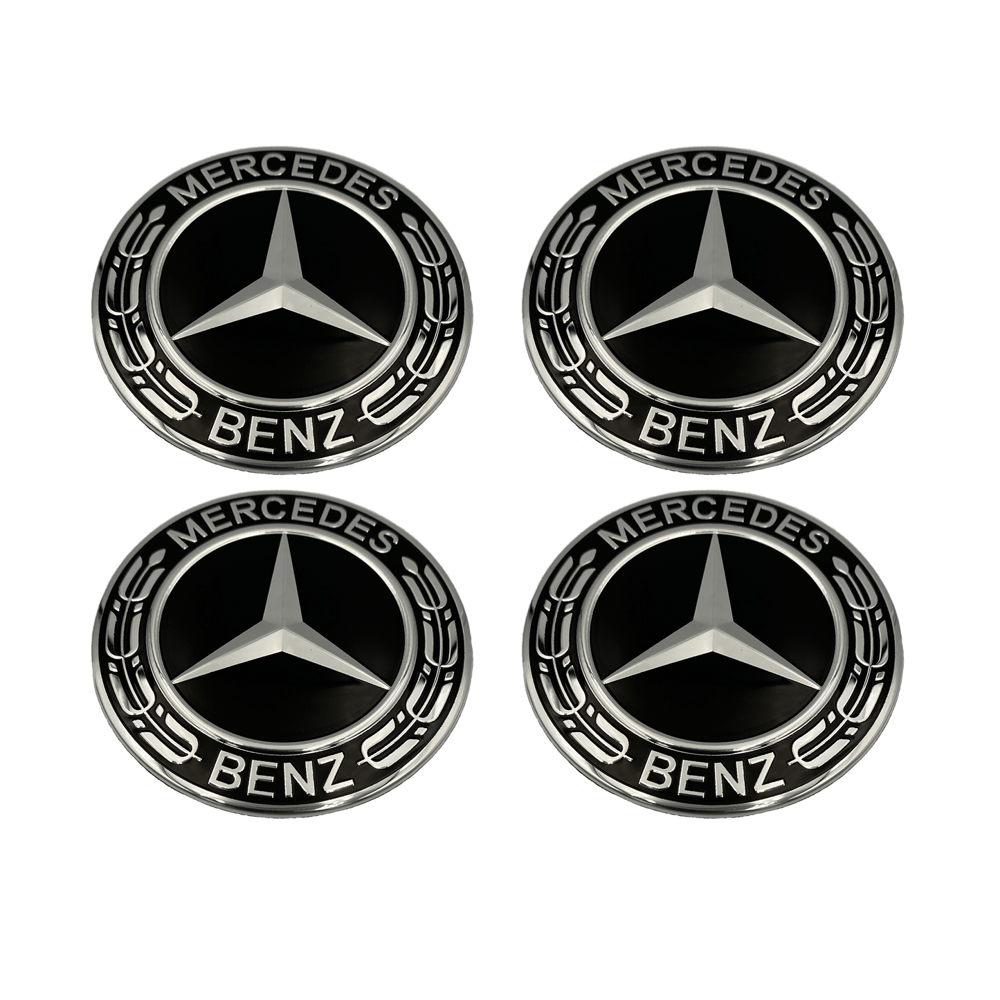 Black Mercedes Center caps set - Driverse.dk | Driverse
